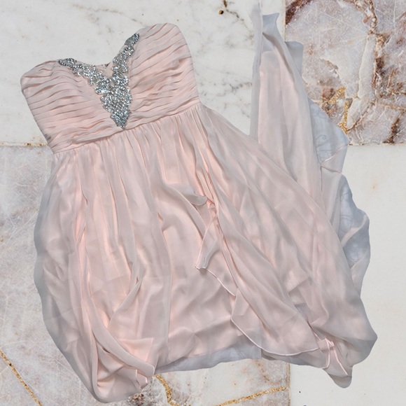 City Triangles | Dresses | City Triangles Blush Chiffon Strapless High ...